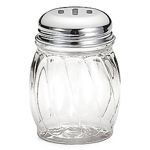 Great Credentials© Grated Cheese or Red Pepper Swirl Glass Shaker (Slotted Top)