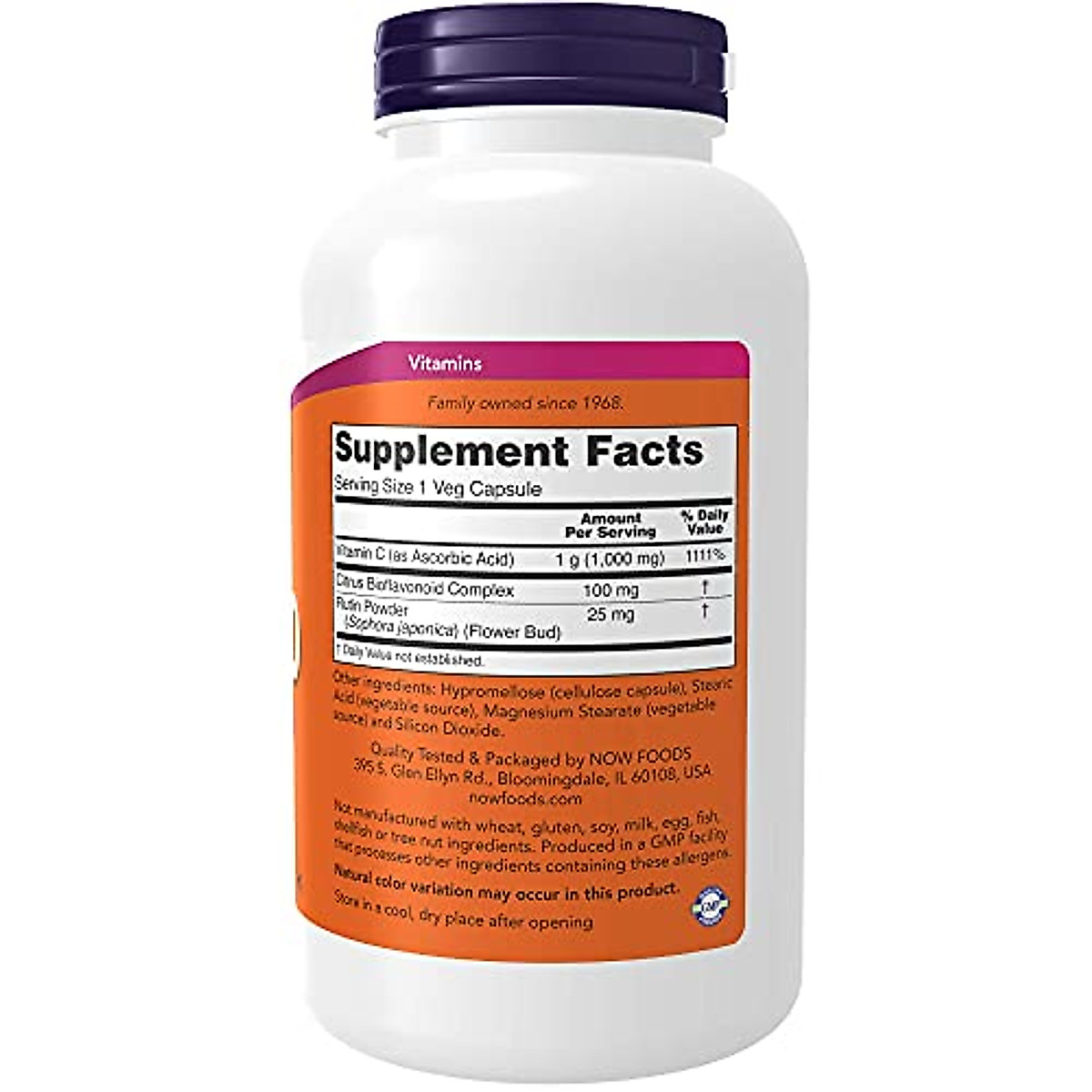 NOW Supplements, Vitamin C-1,000 with 100 mg of Bioflavonoids, Antioxidant Protection*, 250 Veg Capsules