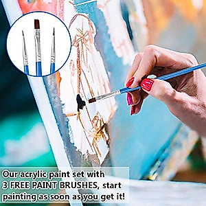 Shuttle Art Acrylic Paint Set, 16 x12ml Tubes Artist Quality Non Toxic Rich Pigments Colors Great for Kids Adults Professional Painting on Canvas Wood Clay Fabric Ceramic Crafts