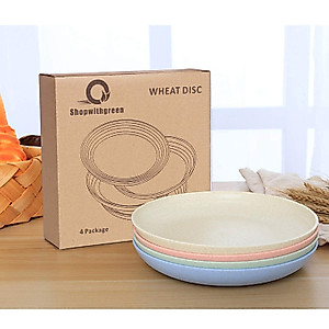 Shopwithgreen Unbreakable Wheat Straw Plates, Bowls, Cups Set, Microwave & Dishwasher Safe