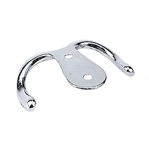 Faotup 5PCS Bronze Zinc Alloy Metal Double Hooks for Hanging,Double Hook Silver,Double Coat Hooks Silver,Double Coat Hooks Hardware,with Screws,2.12×1.57×0.55inches