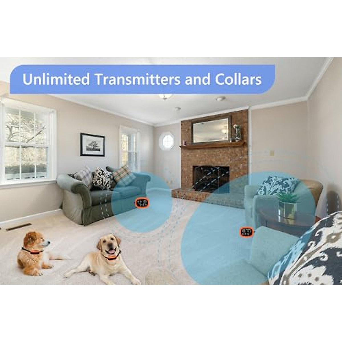 UltraCrab Indoor Pet Barrier for Dogs,Wireless Indoor Electric Fence,Pet Gate, Keeps Areas Off Limits,Dog Home Proofing, Waterproof/Rechargeable/Beep/Static Training Collar,Orange Kit