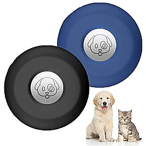 DAPIN 2 Pack airtag Dog Collar Holder Apple air Dog tag Collar Holder air tag. Holder for Pets airtag Holder Dog Pet Silicone Protective Case for Air Tag Cat Dog Collar, Black and Blue