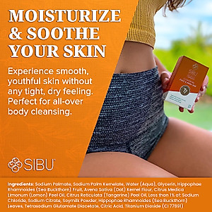 sibu Sea Buckthorn Soap, Cleansing Face & Body Bar with Citrus Scent (3-Pack) – Moisturizes Skin, Reduces Redness and Blemishes, and Calms Sensitive Skin