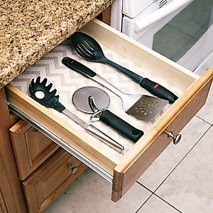 Simple Being Kitchen Shelf Liner for Drawers, Shelves, Storage, Non Adhesive Roll (Stripe Pattern 24x20)