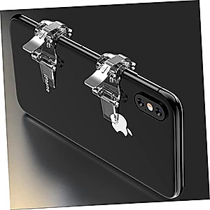 Mikikit Chicken-Eating Artifact 1 Pair S Shooting Chicken Shooter Game Key Mobile Phone White Gaming Conter Eat Button for Fire Metal Games Aim Trigger Artifact Chicken-Eating Artifact S4