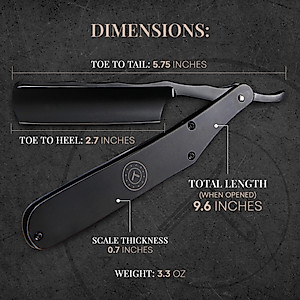 Naked Armor Straight Razor Kit - Shave-Ready Japanese Stainless Steel Blade, Complete Mens Shaving Kit, Straight Razor Shaving Kit for Beginners with Shaving Soap, Brush, Strop, Gift Box (Metallic)