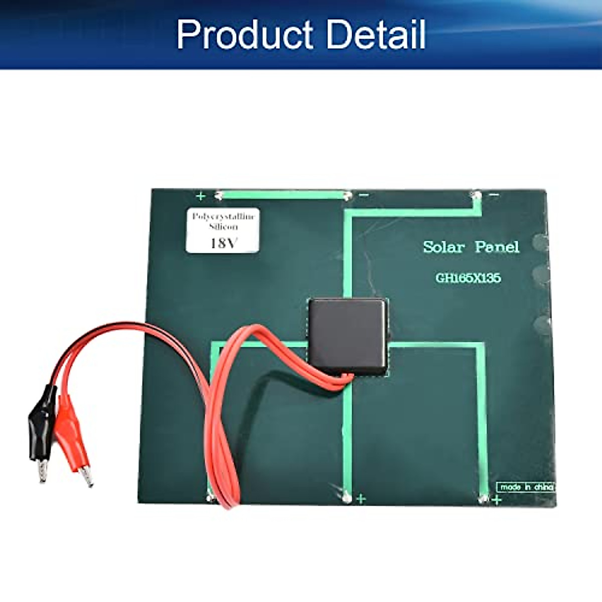 Heyiarbeit 18V 3.5W Polycrystalline Mini Solar Panel Module DIY for Light Toys Charger 165x135mm£¬1Pcs