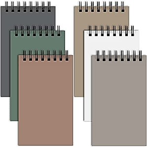 6Pcs Spiral Notebook, Double Loop Pocket Notebook, Office Style Mini Notebooks, Pocket Small Notepad, Small Notebooks 3x5, Small Spiral Notebook for Home School Office Travel Accessories - Color