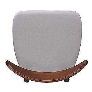 Christopher Knight Home Barron Fabric with Walnut Finish Dining Chairs, 2-Pcs Set, Light Grey / Walnut