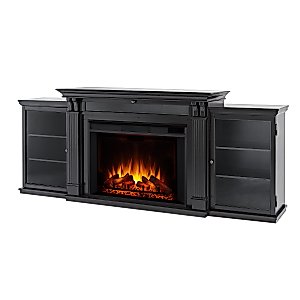 Real Flame Black 8720E Tracey Grand Entertainment Unit with Electric Fireplace, Large