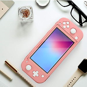 Comfort Grip Case for Nintendo Switch lite, Switch lite Pink Protective Case for Girls
