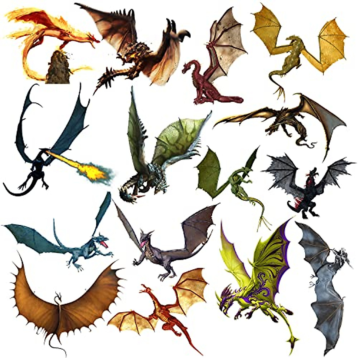 WOYINIS 3D Fantasy Dragon Wall Decal Peel & Stick Dragon Flying Wall Stickers Removable Vinyl Wall Art Decor for Kids Living Room Classroom Nursery Decoration