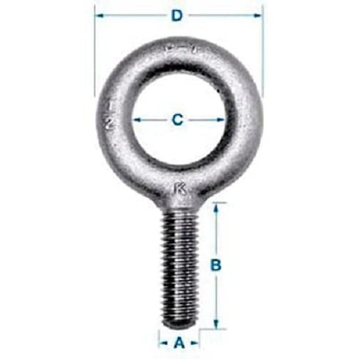 K2023-UNF - 3/8-24 X 1-1/4 Shoulder Pattern Eyebolt Fine Thread, 1EA