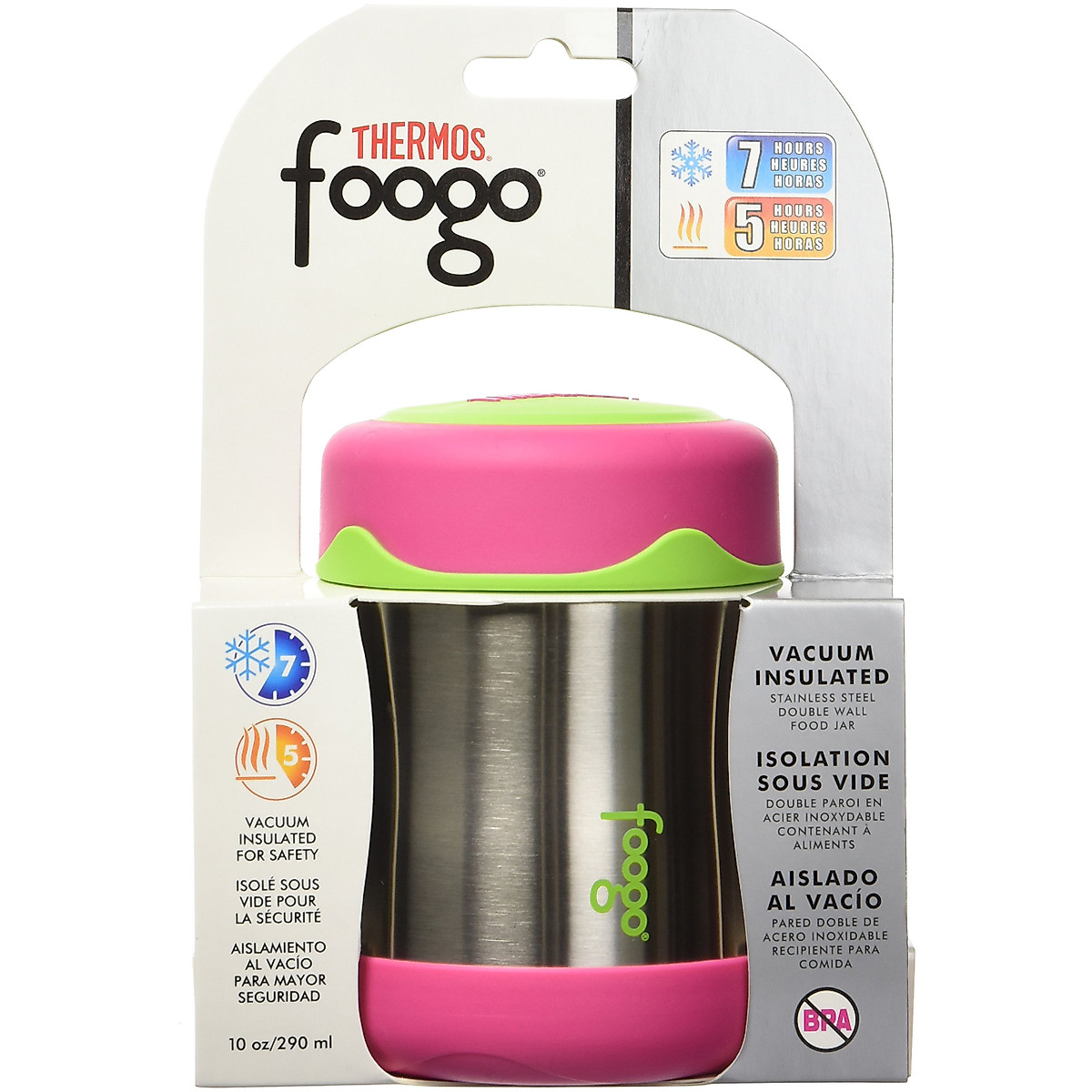 Thermos Foogo Vacuum Insulated Stainless Steel 10-Ounce Food Jar, Pink/Purple