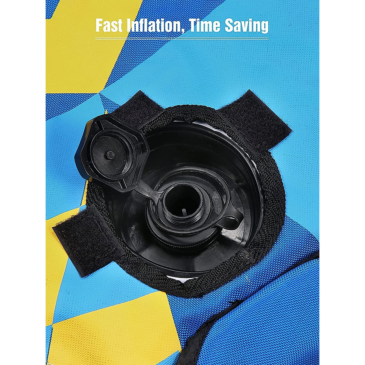 Vitalmeter Towable Tube for Boating 3 Rider Inflatable Water Sports Towable Tube with EVA Foam Seat Pads, Dual Tow Points, Grip Handles for Kids Adults Blue