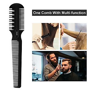 Hair Cutting Comb - Double Edge Razor for Thin and Thick Hair Trimming and Styling with 5 PCS Spare Blades
