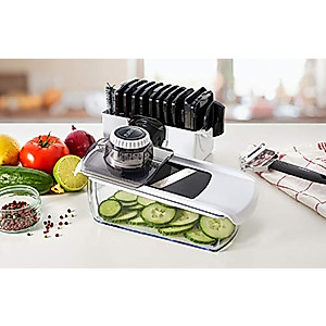 Fullstar 11 in 1 Mandoline Slicer, Vegetable Slicer & Cheese Grater | Kitchen Gadgets with Peeler, Spiralizer, Juicer, Egg Slicer & Julienne Cutter (+Safety Glove & Cleaning Brush)