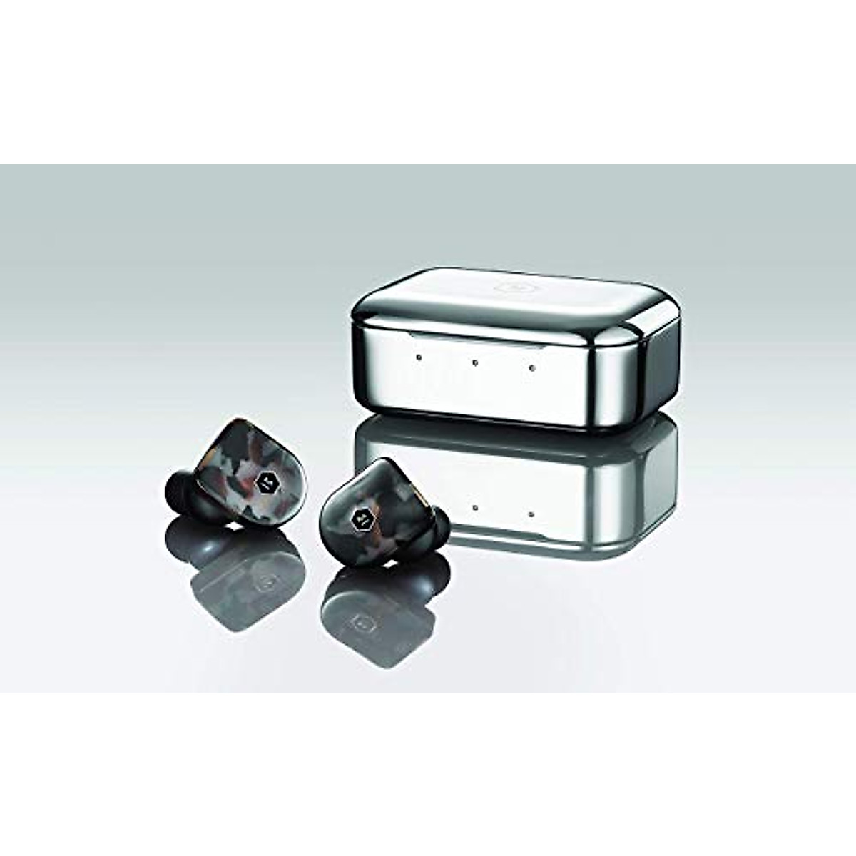 Master & Dynamic MW07 True Wireless Earphones - Bluetooth Enabled Noise Isolating Earbuds - Lightweight Quality Earbuds for Music, Grey Terrazzo (Renewed)