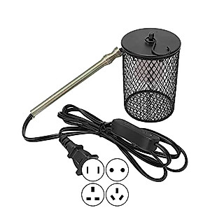 Reptile Lamp Cover, Anti-Scald Burn Protective Lampshade, Reptile Heater Lamp Guard, Heat Lamp Light Cage for Reptile, Reptile Anti-Scald Lampshade for Turtle Snakes Lizards Frogs Chicks(US Plug)
