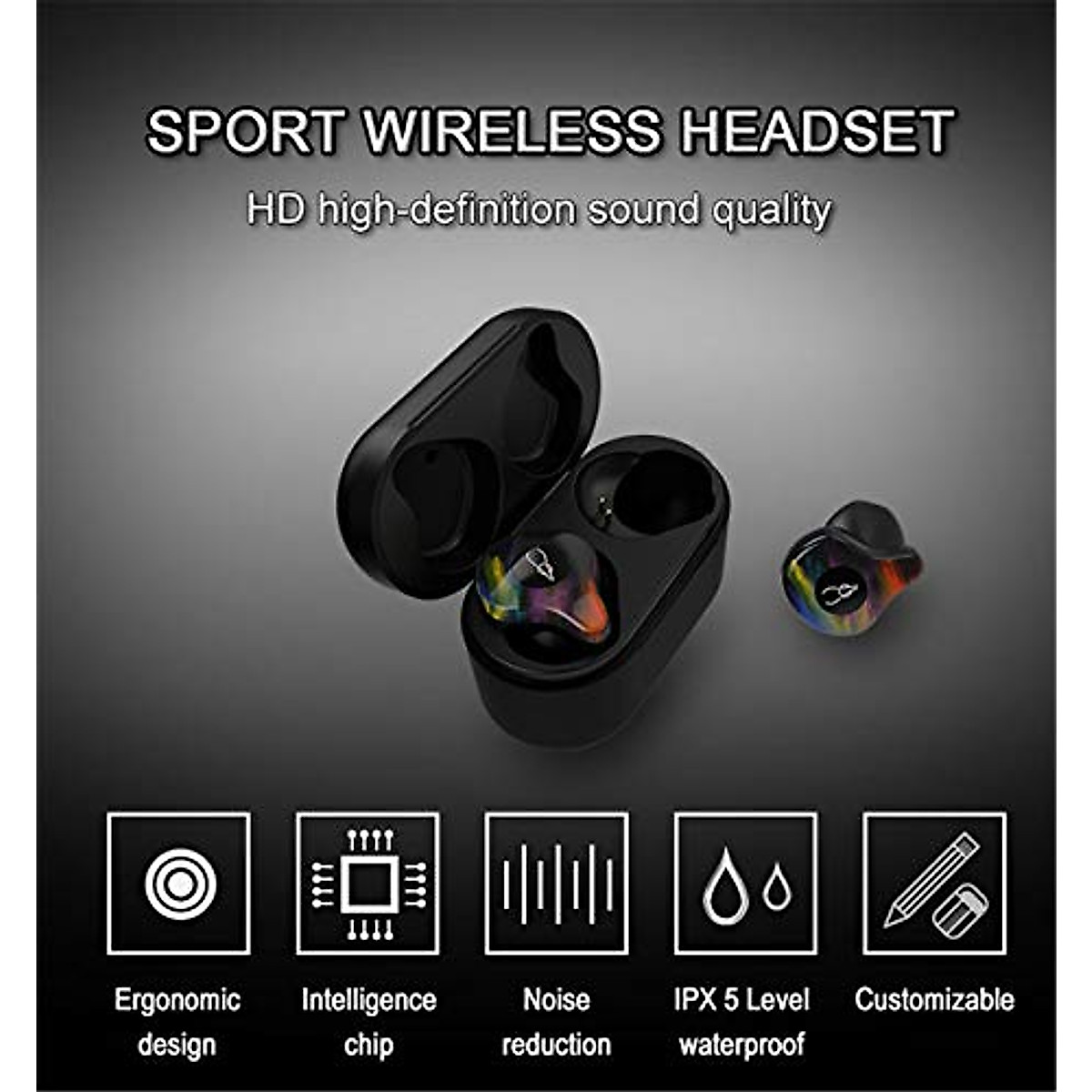 Sabbat X12 PRO 3D Clear Sound True Wireless Earbuds Blutooth 5.0 TWS Stereo Earphones A week's Endurance with Built-in Mic and Charging Case for iPhone Samsung iPad Android (07 Fantasy)