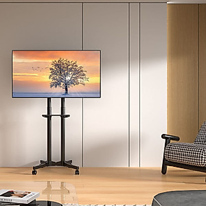 Suptek Mobile TV Cart Rolling TV Stand Mount with Wheels and Shelf for 32-70 inch LCD, LED, Plasma, Flat Screen Max VESA 600x400 (ML5074-3)