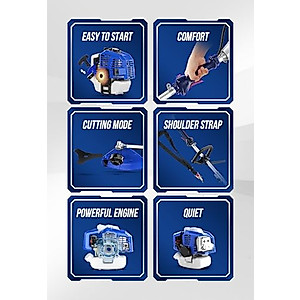 WILD BADGER POWER 26cc Weed Wacker Gas Powered, 3 in 1 String Trimmer/Edger 17'' with 10'' Brush Cutter,Rubber Handle & Shoulder Strap Included