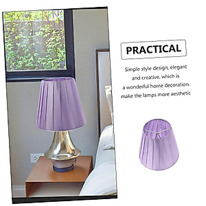 Purple Fabric Drum Lamp Shade for Table Lamps - Clip-on, 5.5x3.5x4.9 Inch