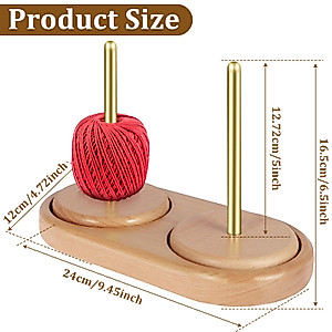 Yarn Holder for Crocheting Wooden Knitting Yarn Rack Stand with Double Twirling Mechanism Yarn Spinner Holder for Crochet Delightful Surprise Giving for Knitting Lovers