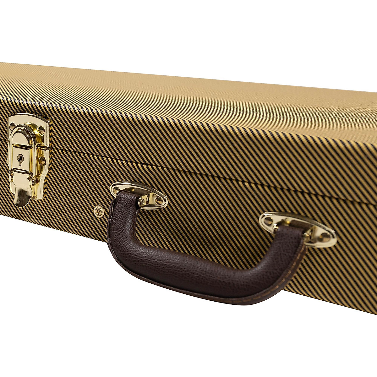 Gearlux Rectangular Electric Guitar Hard Shell Wood Case for Standard-Size Guitars Including Fender Strat/Tele - Tweed