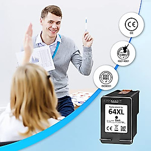 Firstoner 64 XL Black Ink Cartridge Replacement for HP 64XL Ink Remanufactured for HP Envy Photo 7858 7855 7155 7158 7120 7158 7164 6255 6252 6232 Tango X Smart Series Printer(1 Black)