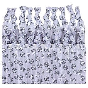 Kenz Laurenz Sports Hair Ties No Crease Ribbon Elastics Ouchless Ponytail Holders Scrunchies Coils Hair Bands (Volleyball)