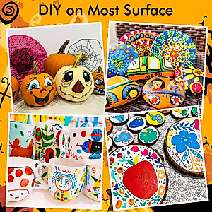 Shuttle Art 36 Colors Dual Tip Acrylic Paint Markers, Dot Tip and Fine Tip Acrylic Paint Pens for Rock Painting, Ceramic, Wood, Canvas, Plastic, Glass, Stone, Calligraphy, Card Making, DIY Crafts