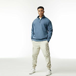 Comfort Colors Adult 1/4 Zip Sweatshirt, Style G1580, Blue Jean, X-Large