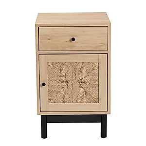 Baxton Studio Cherelle Storage & Organization, 1-Drawer, Light Brown/Black