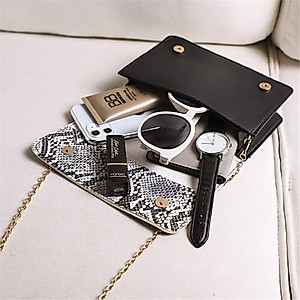 Unique Snake Skin Magnetic Closure Crossbody Purse Shoulder Bag for Women & Girls (Yellow)