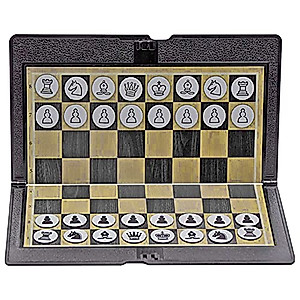 ljhnba Foldable Chess Board Mini Size Magnetic Chess Set Travel Portable Wallet Pocket Chess Board Game for Camping Family Game