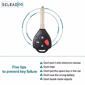 SELEAD Flip Key Fob 4 Buttons Keyless Entry Remote fit for 2006-2015 for Scion FR-S for Subaru BRZ for Toyota Avalon Camry Corolla RAV4 Antitheft Keyless Entry Systems HYQ12BBY 2pcs US Stock