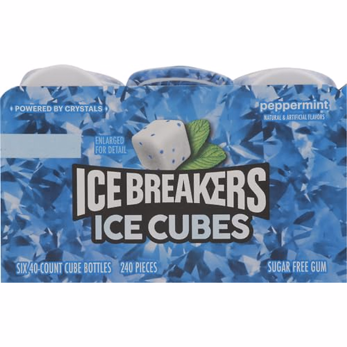 ICE BREAKERS Ice Cubes Peppermint Sugar Free Chewing Gum Bottles, 3.24 oz (6 Count, 40 Pieces)