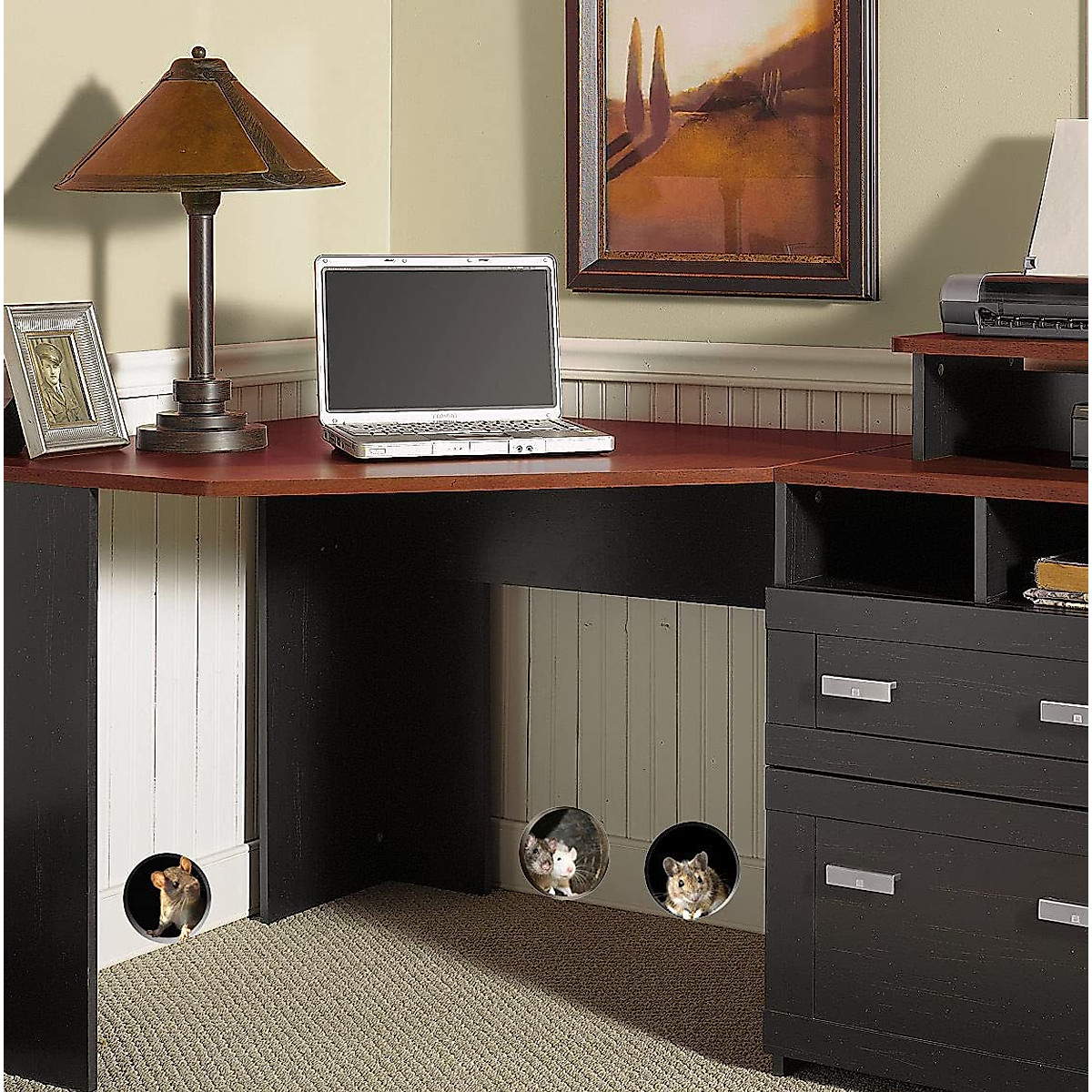 3D Mouse Hole Realistic Wall Sticker,Mouse in a Hole Wall Decal Fun Art,Home Decor,Vinyl,for Living Room Nursery Bedroom Kids Room Wall Decoration (6PCS)