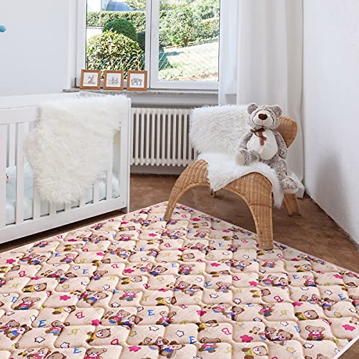 Vibe bear Baby Play Mat 71" X 59", Premium Thicker Foam One-Piece Crawling Mat, Extra Large Anti- Slip Crawling Mat Activity Playmats for Babies,Toddlers, Infants, Play & Tummy Time