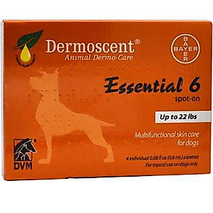 Bayer Dermoscent 6 Spot On Skin Care for Small Dogs up to 22 lb Fish Oil Nutritional Supplements