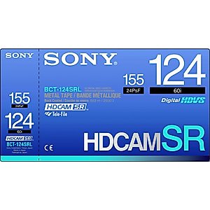 Sony BCT124SRL HDCAM SR 124 Minute Video Tape, Large