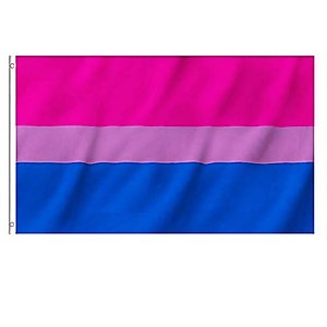 EKEV 3x5 Foot Bisexual Pride Flag - LGBT Bi Gay Flags with Brass Grommets & Canvas Header & Double Stitched & Vivid Bright Colors