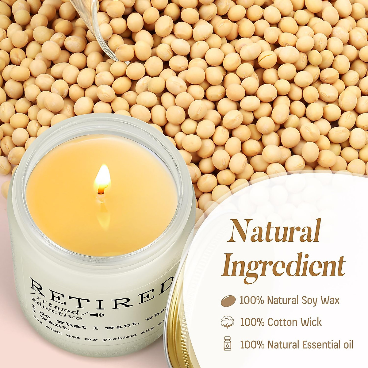 Happy Retirement Gift for Women Men, Teacher Nurse Retirement Gift Ideas, Funny Retirement Candle, Goodbye Farewell Gifts for Coworker Boss, Retirement Decorations