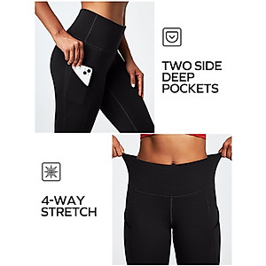 Ewedoos Fleece Lined Leggings Women with Pockets Thermal Leggings for Women High Waisted Winter Warm Workout Yoga Pants New Black