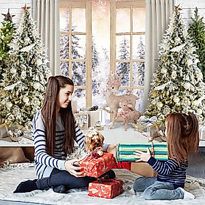 Avezano 10x8ft Christmas Backdrop Xmas Tree Christmas Window Snow Scene Photography Background Winter Holiday Family Portrait Kids Newborn Portraits Backdrops Photo Studio Props