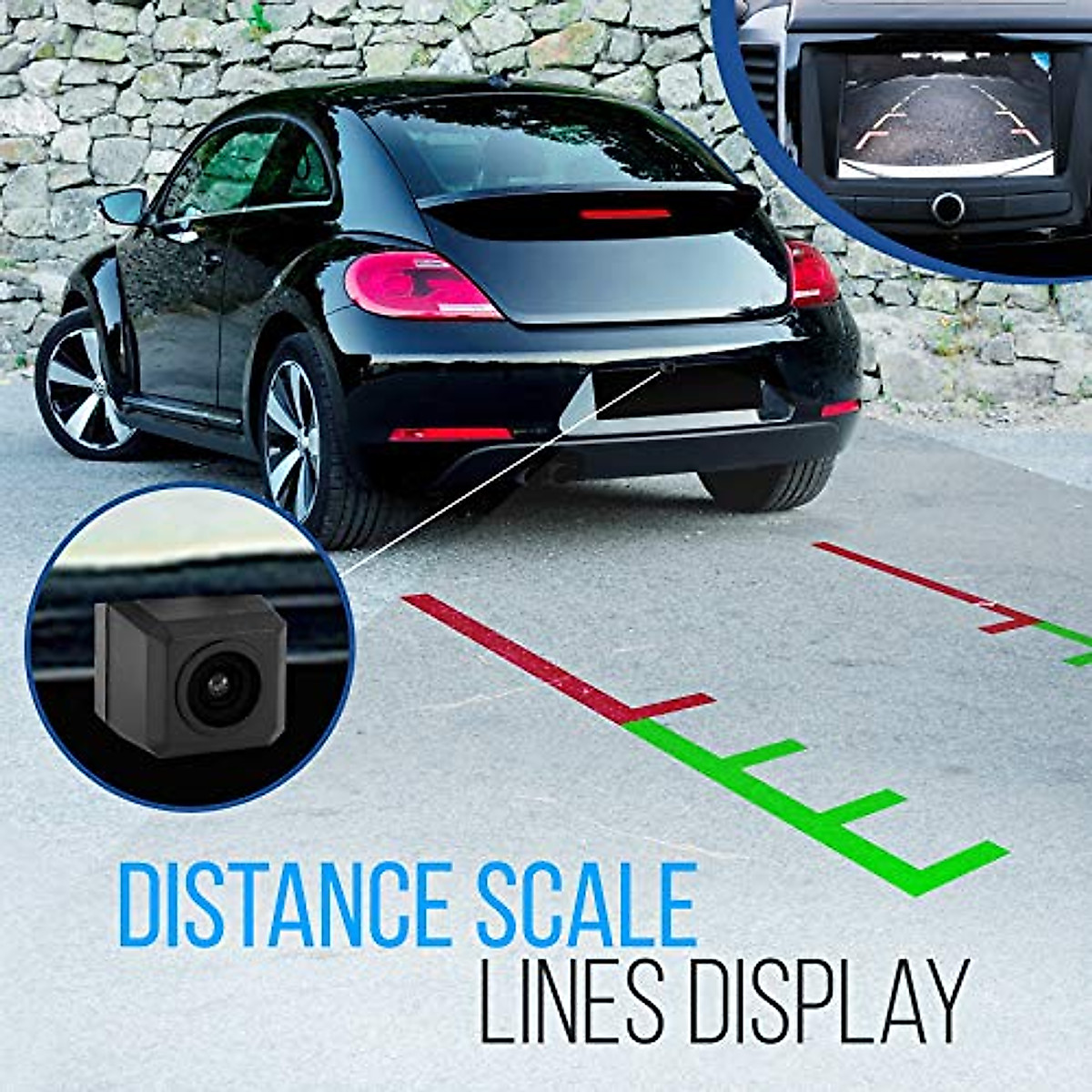 Pyle Universal Mount Front Rear Camera - Marine Grade Waterproof Built-in Distance Scale Lines Backup Parking/Reverse Assist Cam w/ Night Vision LED Lights 420 TVL Resolution & RCA Output PLCM37FRV