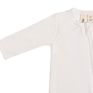 KYTE BABY Unisex Zipper Closure Footies, Rayon Made From Bamboo (6-12 Months, Cloud)