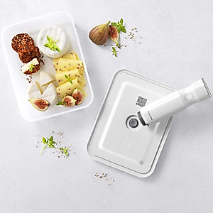 ZWILLING Fresh & Save Medium Vacuum Sealer Container, Airtight Food Storage Container, Meal Prep Container, BPA-Free, Grey